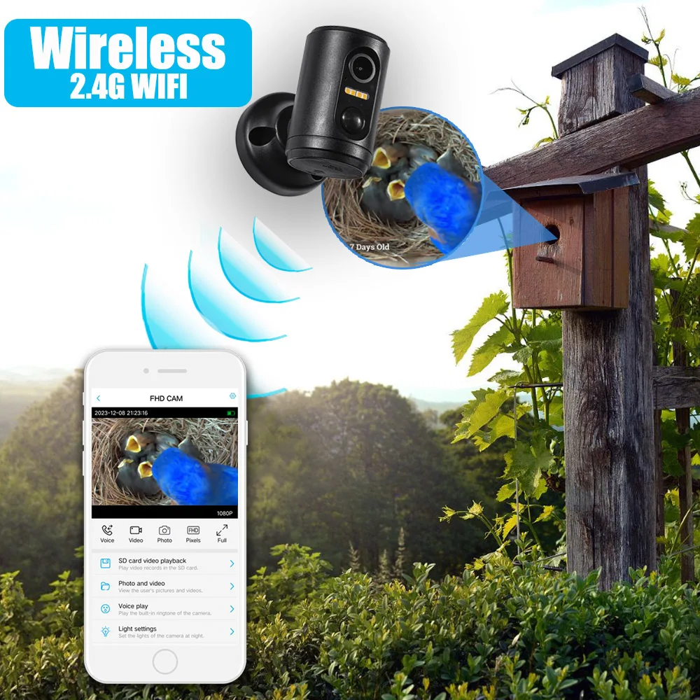 2MP-Mini-Bird-Camera-Wifi-Battery-Animal-Video-Long-Standby-Indoor-PIR ...