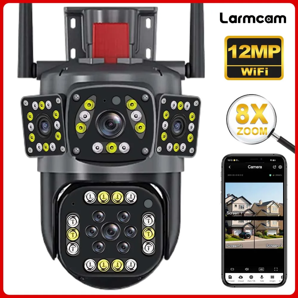 6K-12MP-WiFi-Surveillance-Camera-Outdoor-Four-Lens-Three-Screen-CCTV ...