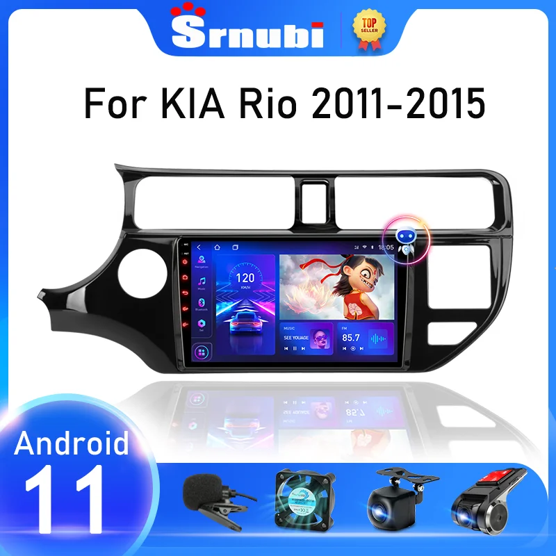 Srnubi 2din Android 11 Car Audio Radio for KIA RIO 2011 2015 Multimedia ...