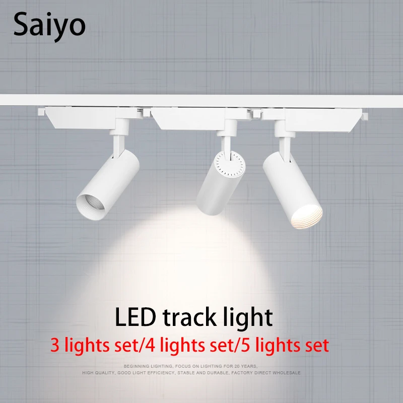 Saiyo Led Track Light Full Set Rail Lighting Fixture Aluminum Ceiling ...