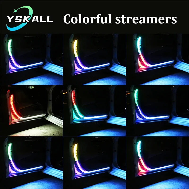 2PCS-Anti-Rear-end-Collision-Light-Strips-Car-Door-Opening-Warning-Lamp ...