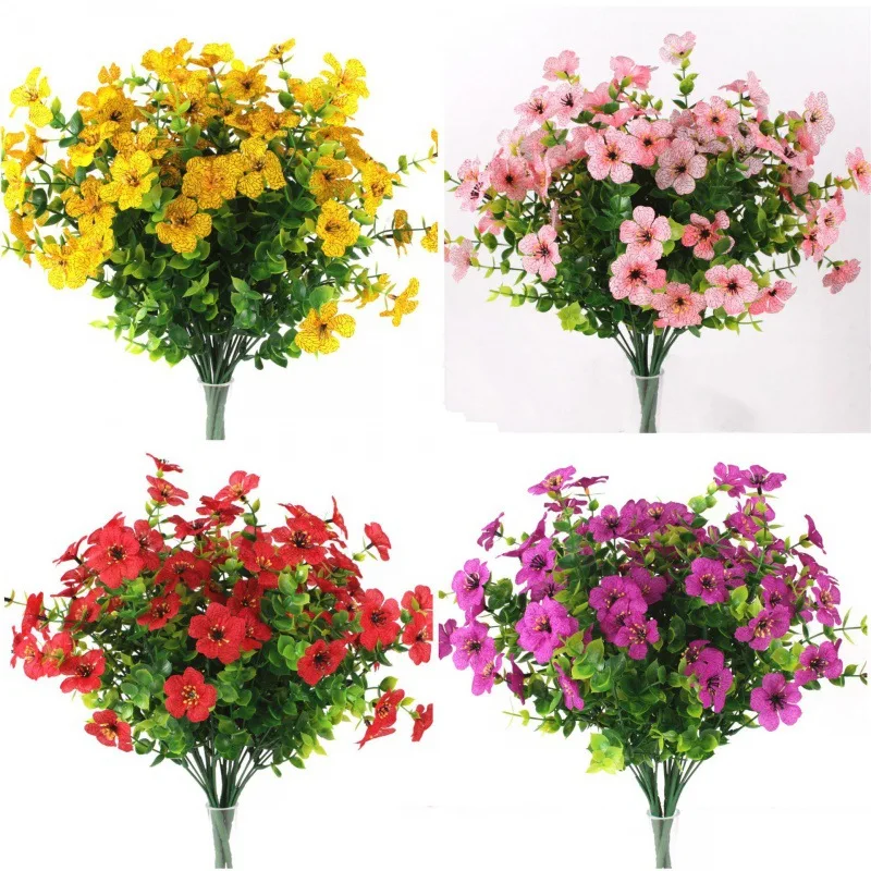 Bouquet de fleurs artificielles en verre pour extérieur, sans ...