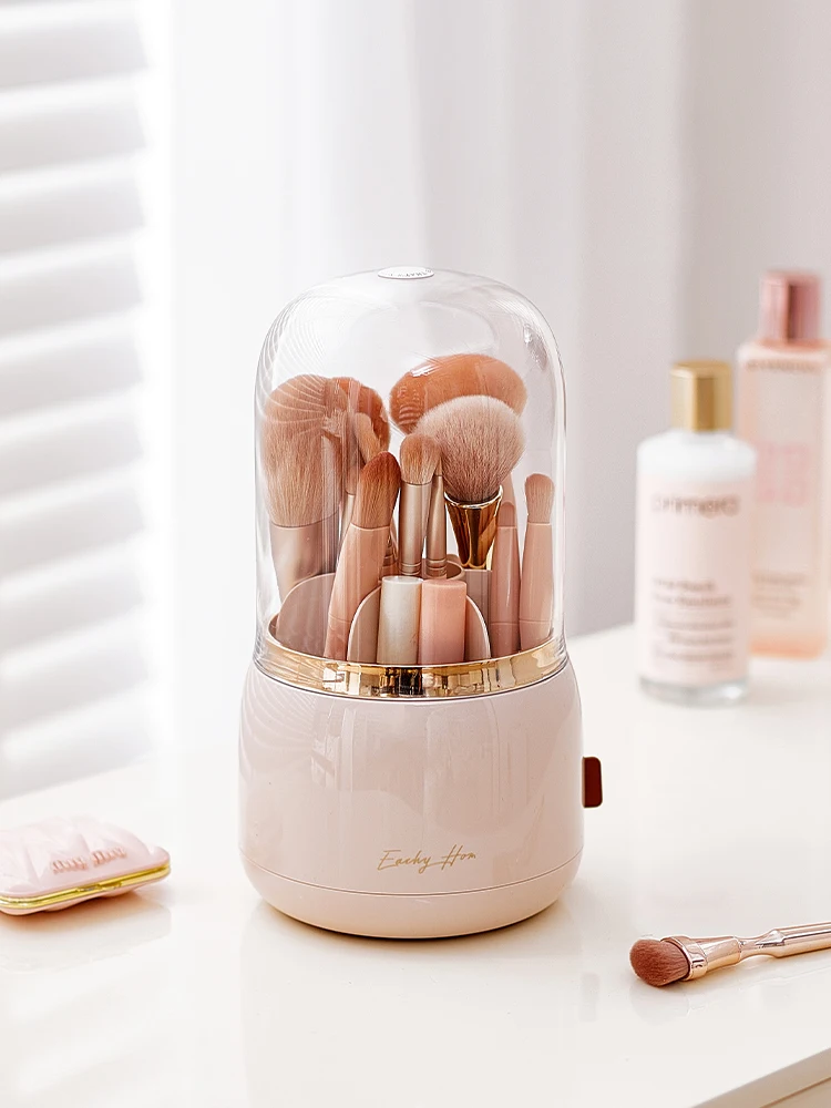 360-Rotating-Makeup-Brush-Storage-Box-Container-Portable-Desktop ...