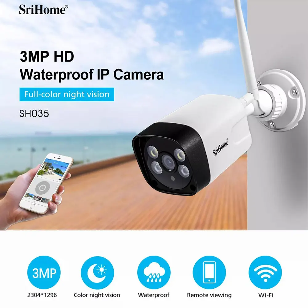 Sricam-c-mara-IP-SH035-de-3-0MP-videoc-mara-impermeable-con-WIFI-visi-n ...
