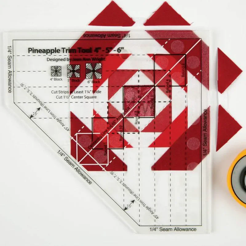 NON-SLIP-Pineapple-Ruler-Quilting-Ruler-Pineapple-Trim-Tool-6-8-or-10 ...