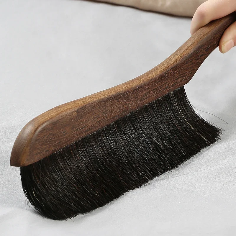 Wooden-Cleaning-Brush-Horse-Hair-Long-Handle-Duster-Dust-Brush-Hand ...