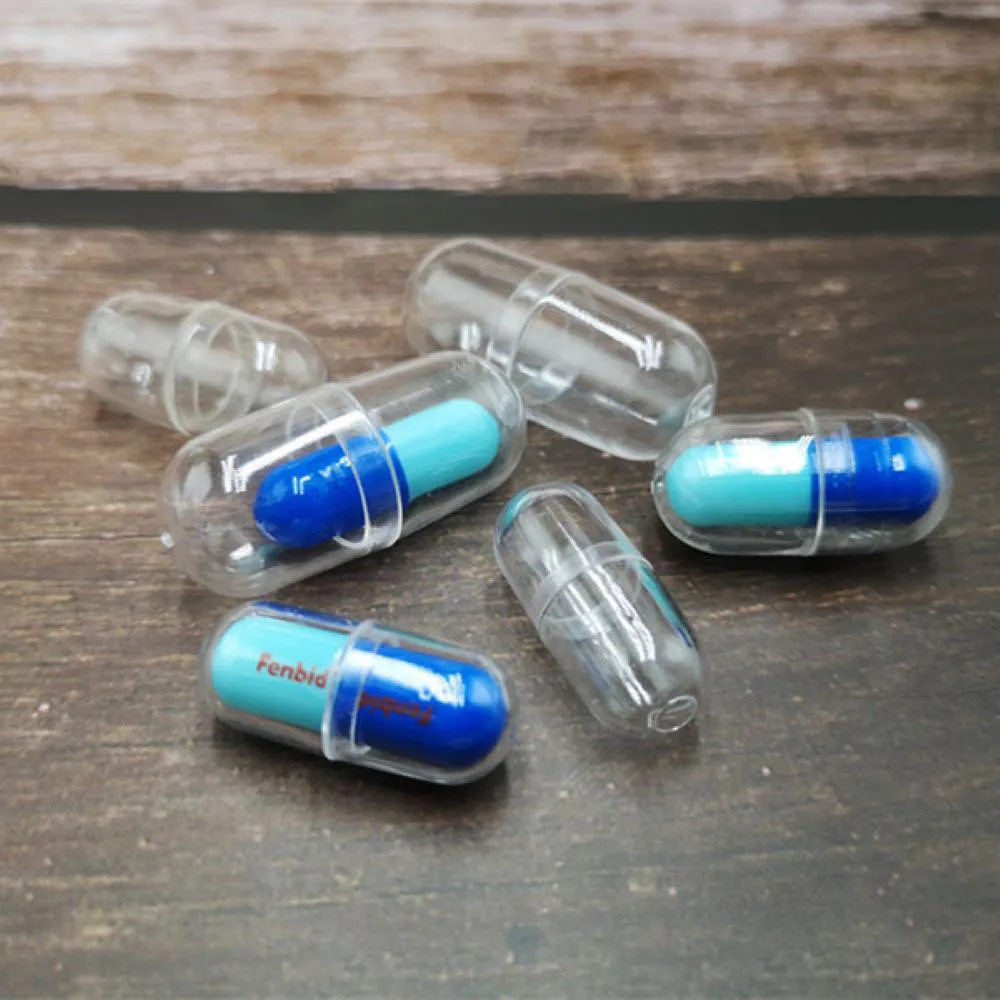 Mini Clear Capsule Bottles Cylinder Empty Plastic Vials Portable Cute ...