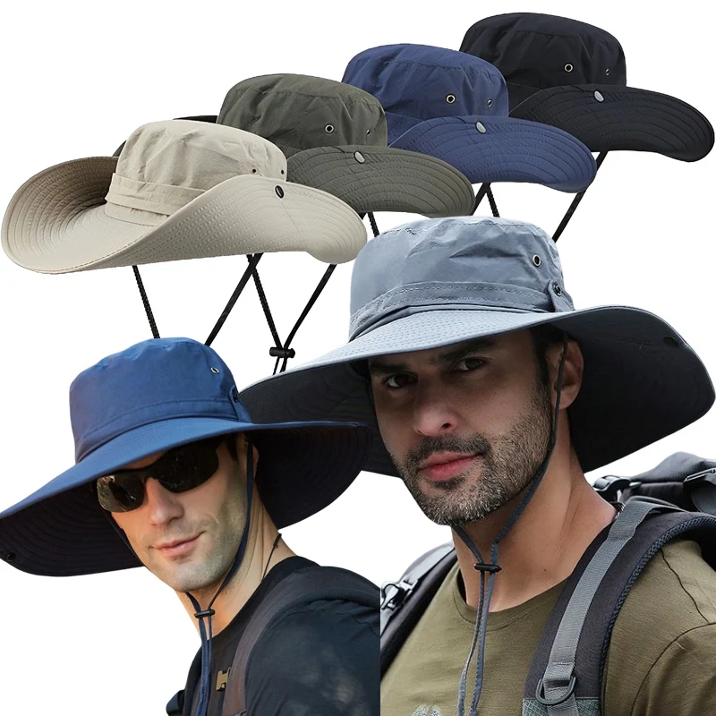 Summer-Outdoor-Fisherman-Cap-Wide-Brim-Sun-Protection-Caps-Waterproof ...