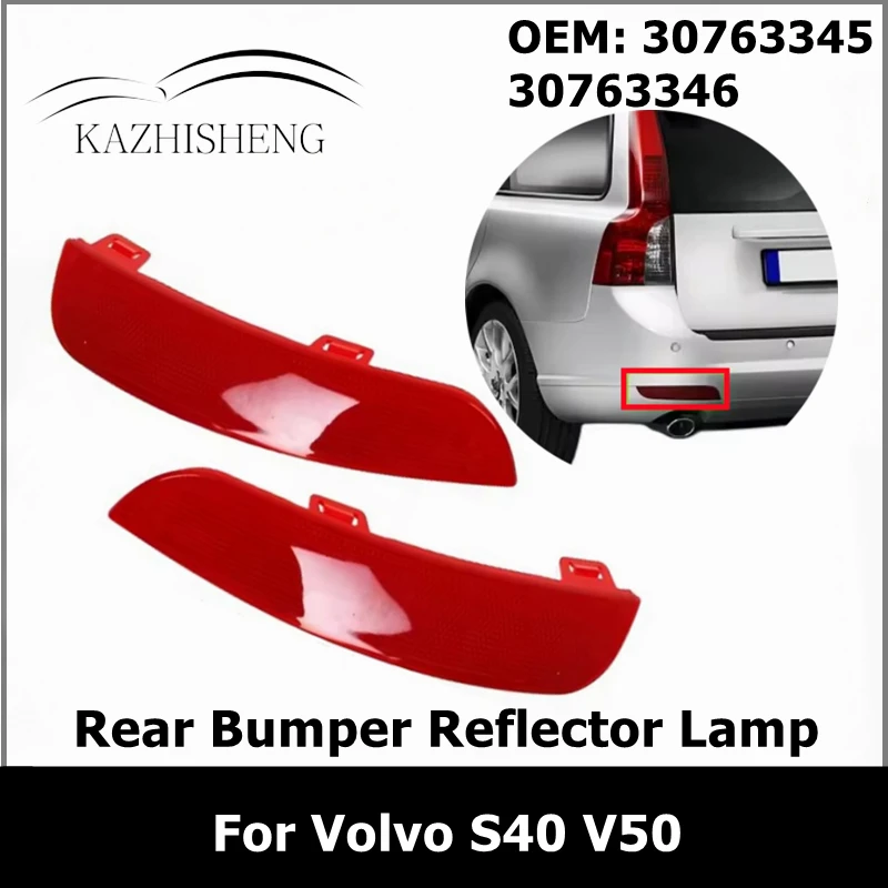 for-Volvo-S40-V50-1Piar-Rear-Bumper-Left-Right-Reflector-Lamp-Stop ...