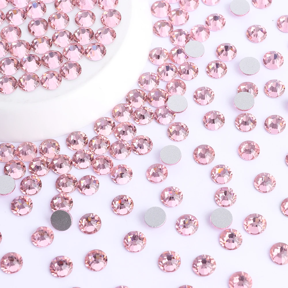 SS3-SS60-Glass-Non-Hotfix-Rhinestone-Light-Pink-Flatback-Glitter ...
