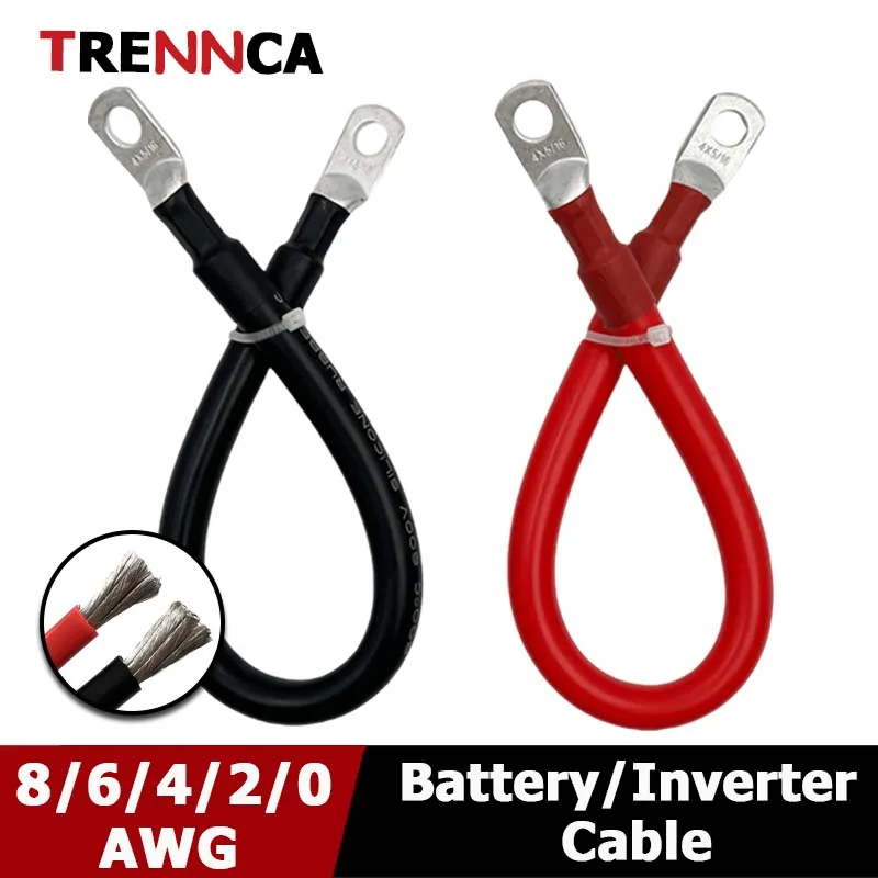 Auto-Accu-Verbindingslijn-Kabel-0-2-4-6-8-Awg-Zachte-Siliconen-Vertind ...