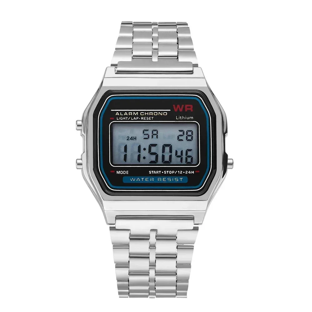 Retro-Square-Electronic-Watches-Digital-Display-Women-Men-Watch-Rose ...