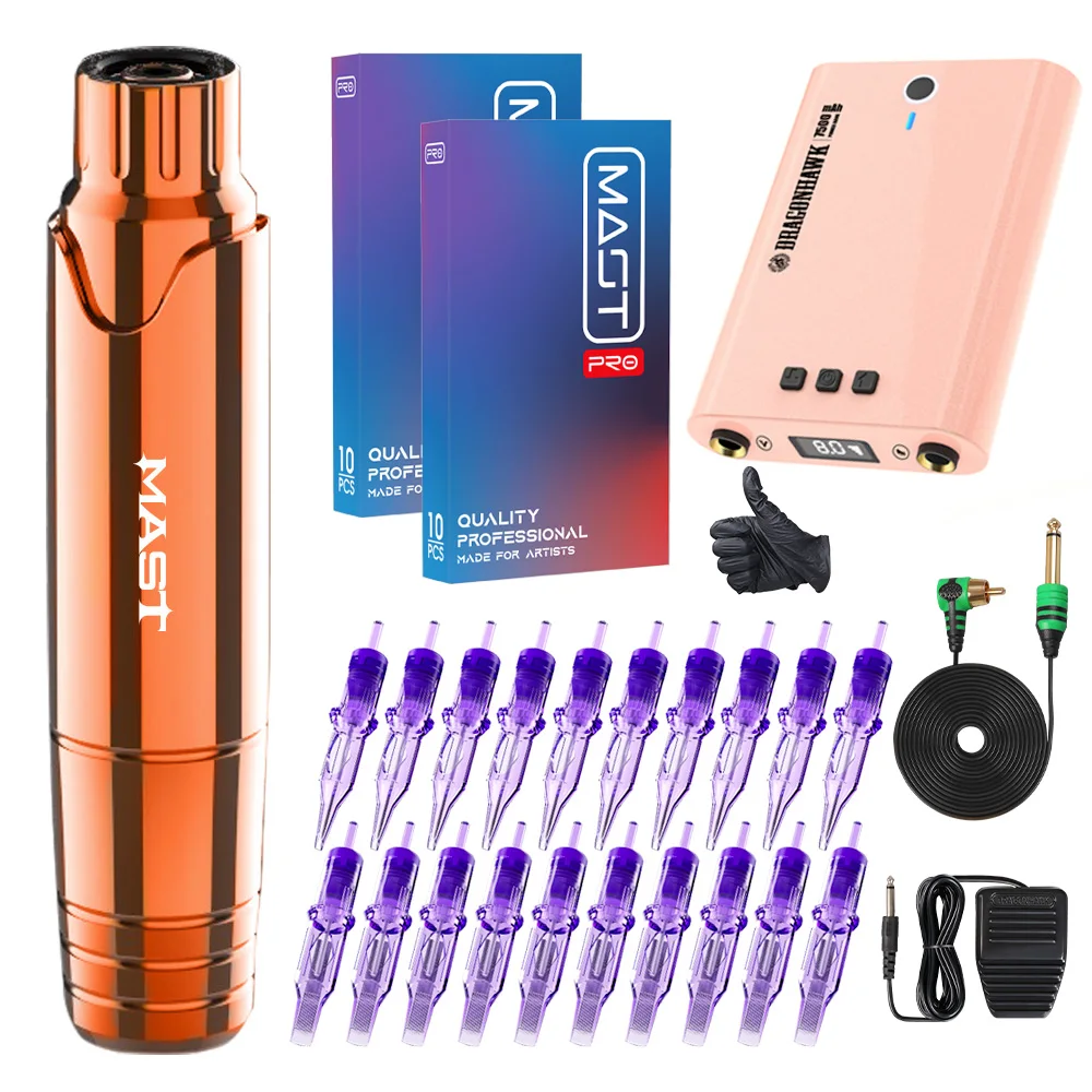 Mast P10 Tattoo Pen Rotary Machine Kit with LCD Tattoo Power Bank ...