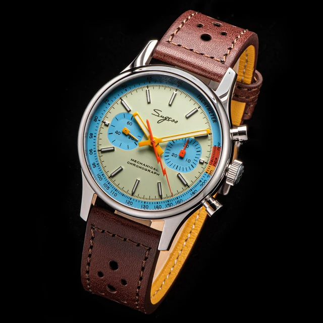 Sugess 1963 Pilot Watch Mens Chronograph Mechanical Wristwatches ...