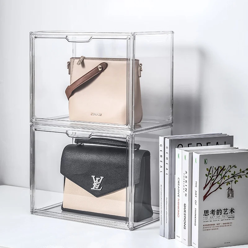Desktop Book Organizer Transparent Dustproof Magazine Storage Box ...