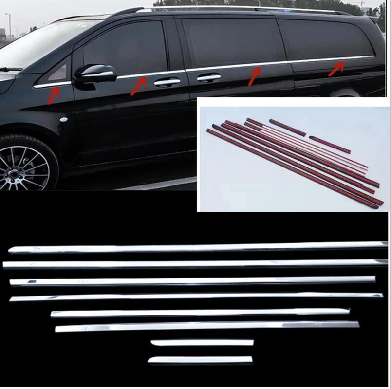 Stainless Steel Car Window Frame Lower Trim For Mercedes-benz V-klasse ...