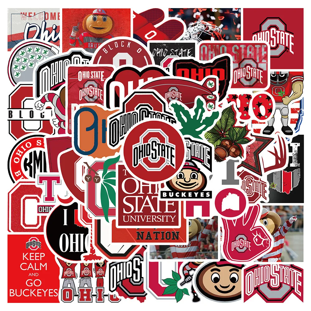 50Pcs Ohio State University Stickers For Scratches Window Vinyl Decal ...