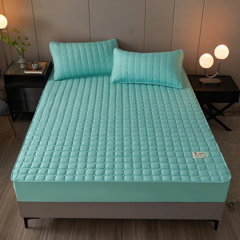 UPzo Einfache Einfarbig Ausgestattet Blatt verdickt bett abdeckung ...