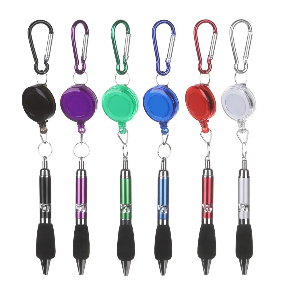 1Pc-Mini-Ballpoint-Pen-with-Carabiner-Buckle-Ring-Key-Chain-Anti-Lost ...