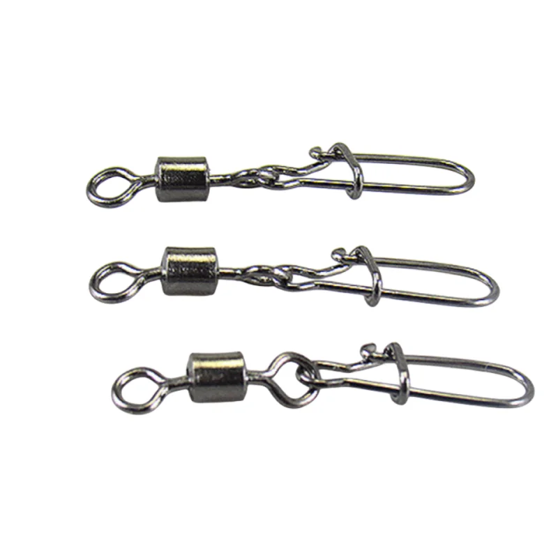 10pcs Fishing Connector Swivels Ball high-strength steel for Fast Snap ...