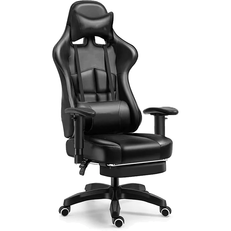 Chulovs-Gaming-Office-Chair-with-Footrest-Ergonomic-Leather-Video-Game ...