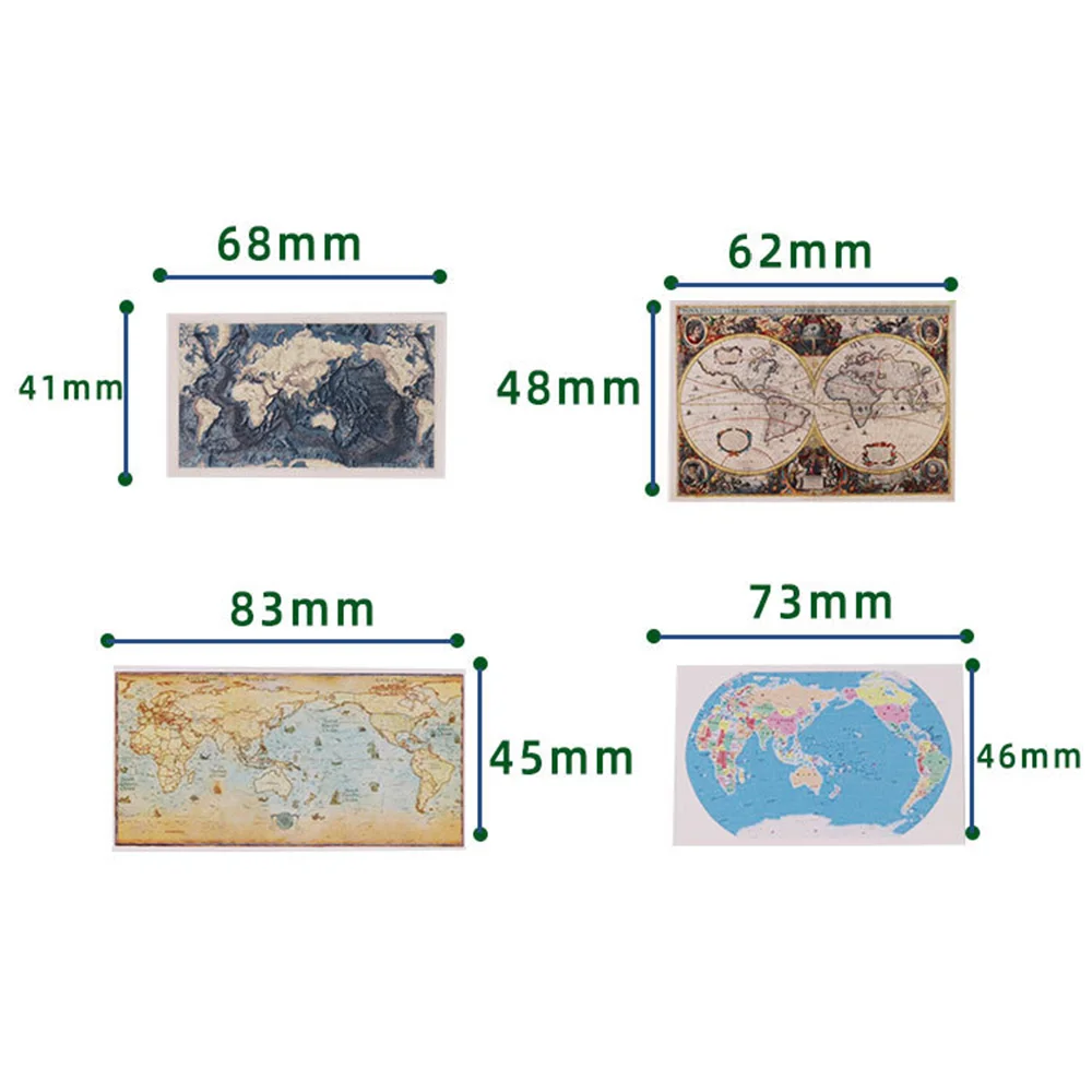 4PCS-Mix-Color-Miniature-Map-Scale-Model-Wall-Decoration-Dollhouse-1-12 ...