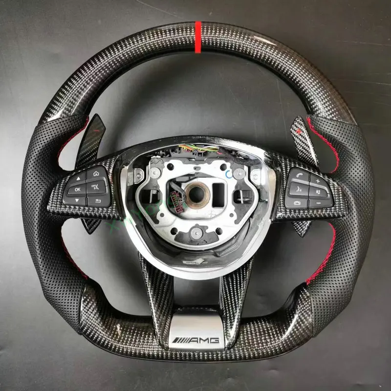 Volant-en-cuir-et-fibre-de-carbone-100-v-ritable-Mercedes-Benz-GLC ...