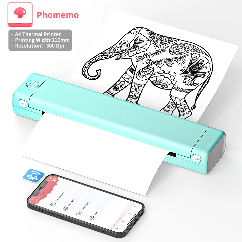 Phomemo-M08F-A4-Thermal-Printers-Wireless-Tattoo-Transfer-Bluetooth ...