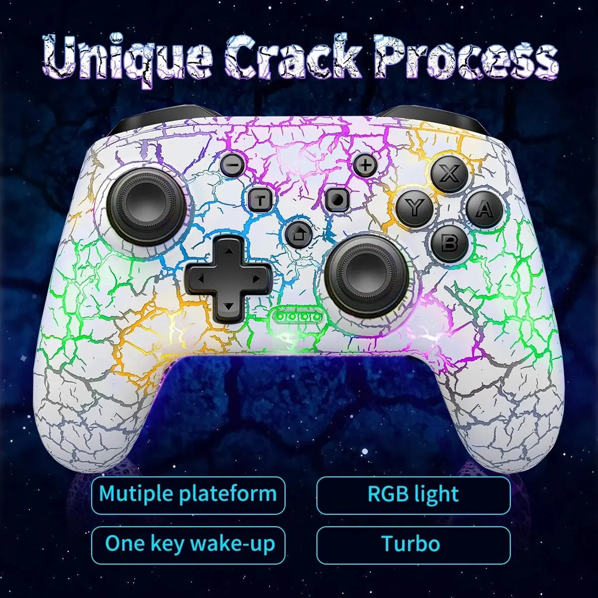 Six-Axis-Gyroscope-Dual-Vibration-RGB-Wireless-Gamepad-LED-CRACK ...
