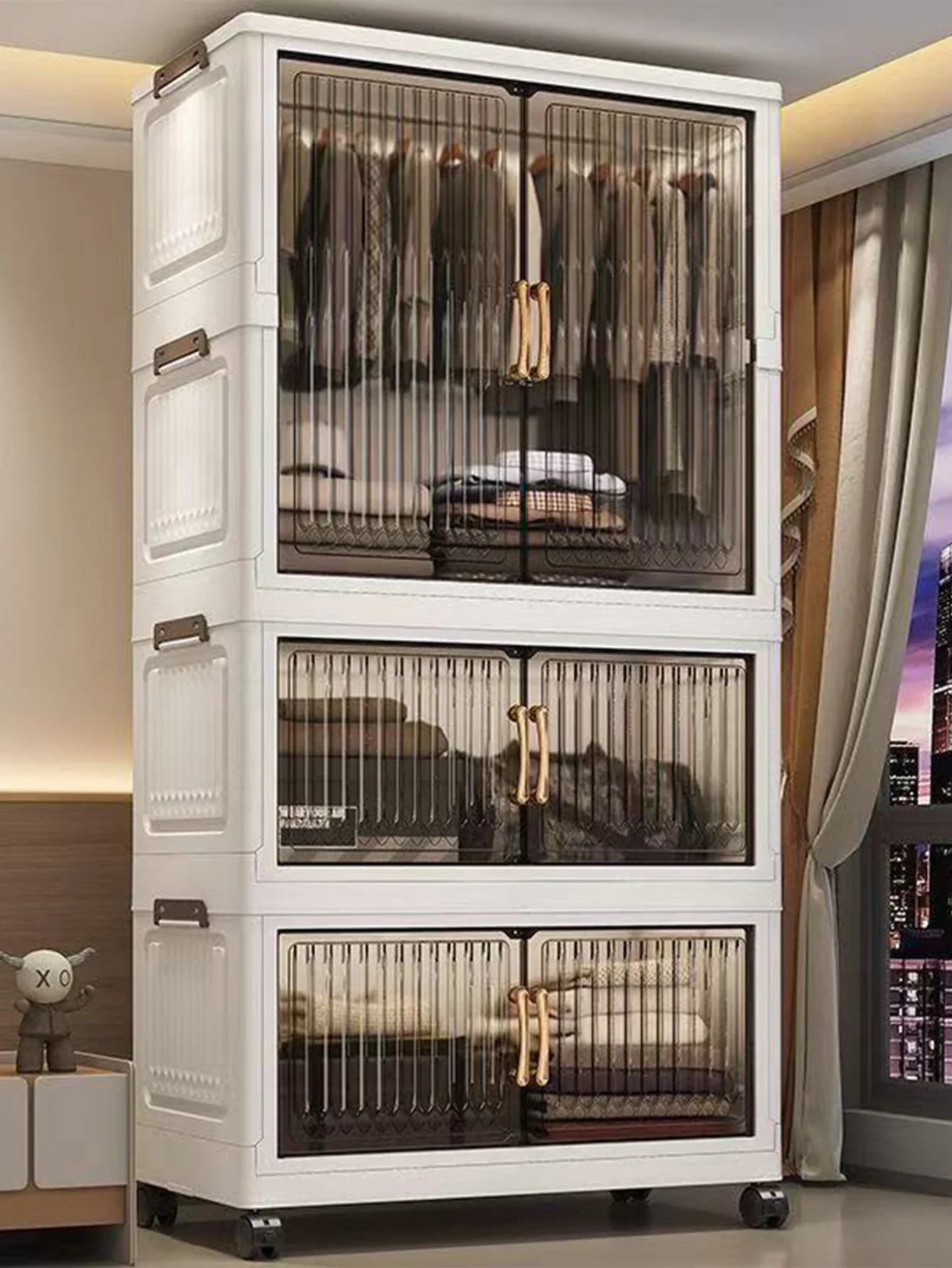 Folding Storage Cabinet Wall Mounted Foldable Organizer Cupboard ...