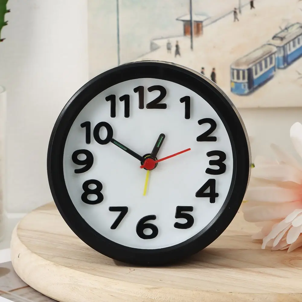 Creative Square Alarm Clock No Tick Quiet Number Clock Bedrooms Bedside ...