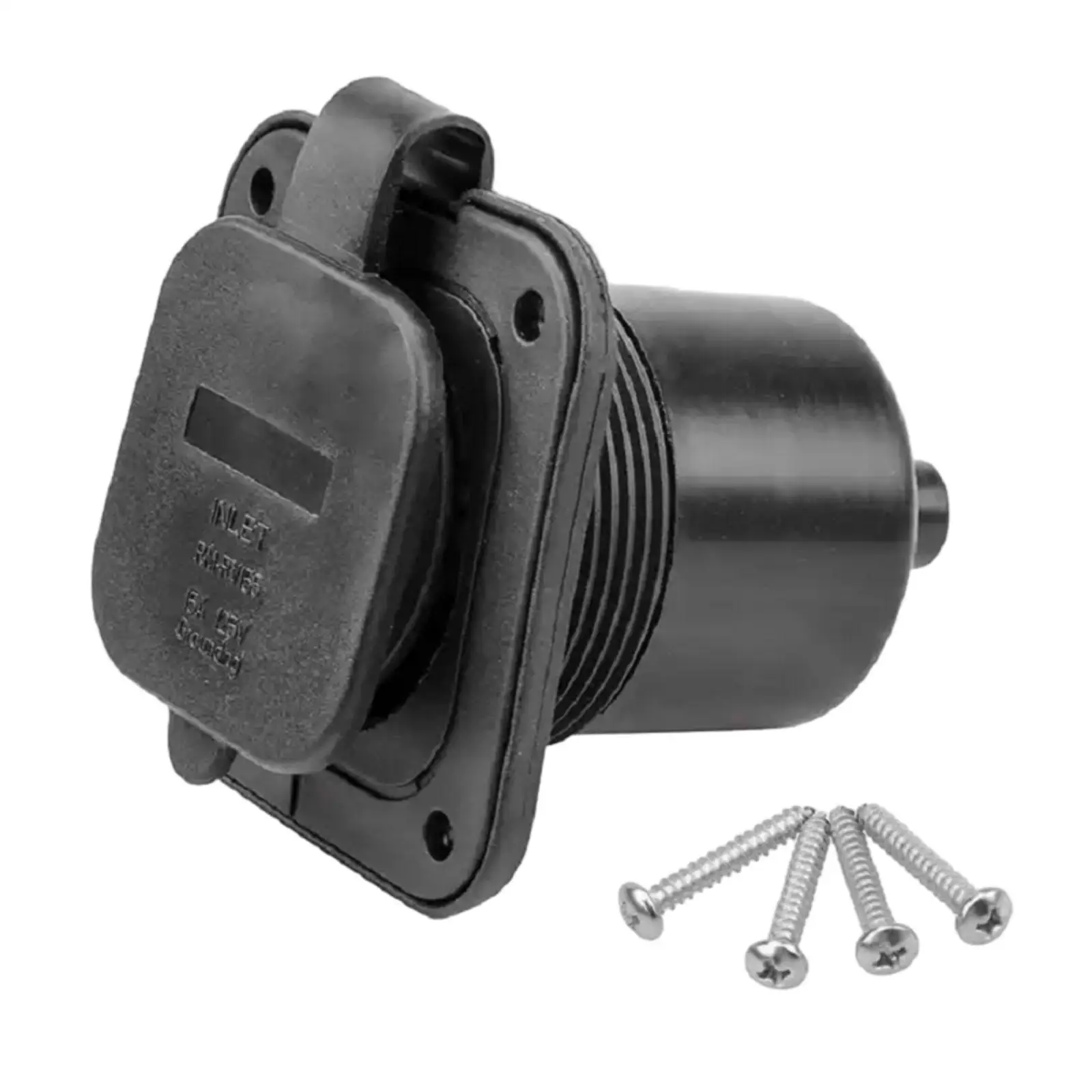 15Amp-Flanged-Inlet-125V-Durable-Weatherproof-2-Pole-3-Wire-Port-Plug ...