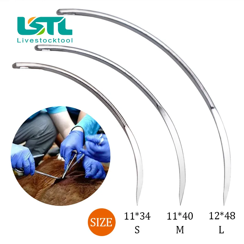 10 Pcs Veterinary Suture Needle Surgical Needle Pig Cattle Sheep ...