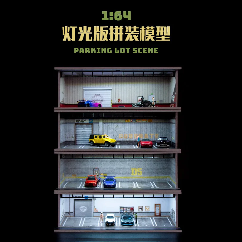 1-64-Assembly-Parking-Lot-Model-Scene-Garage-Storage-Dustproof ...