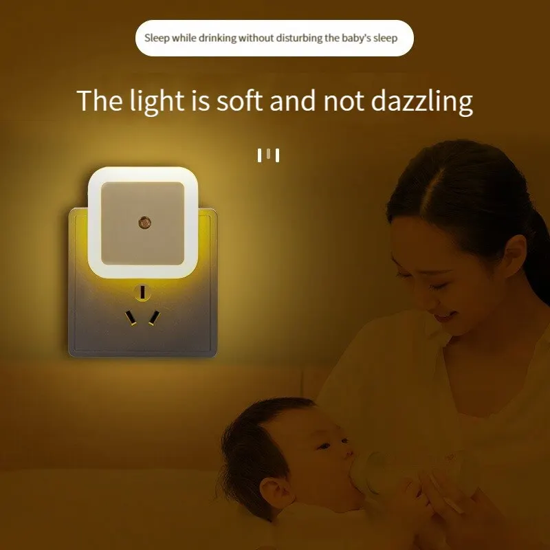 Wireless LED Night Light Mini EU Plug Light Control Sensor Children's ...