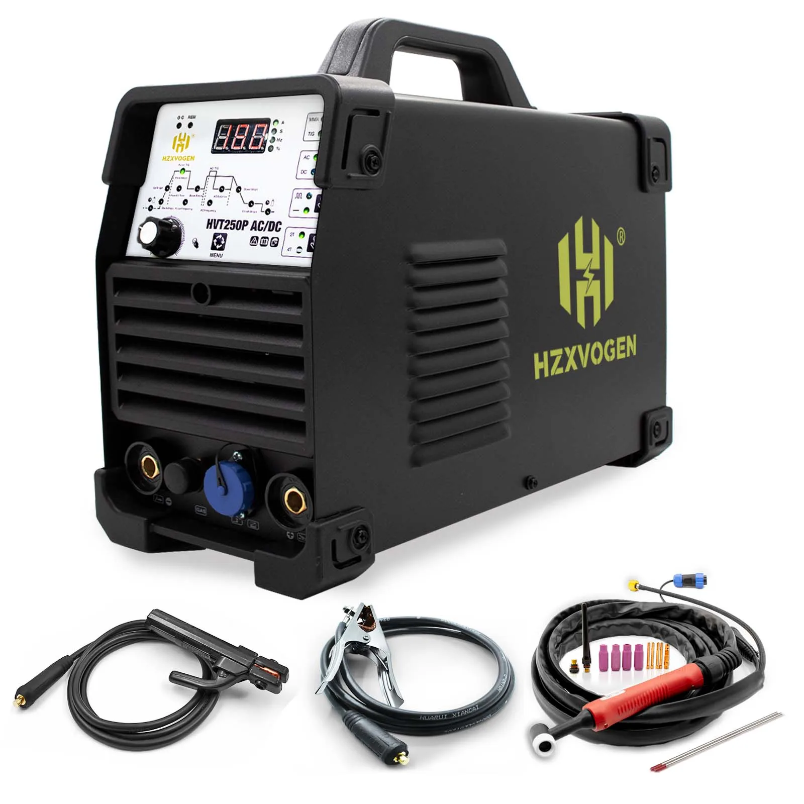 HZXVOGEN AC/DC Aluminum Tig Welding Machine HVT250P MMA ARC Stick Welder 200Amp Tools IGBT ...