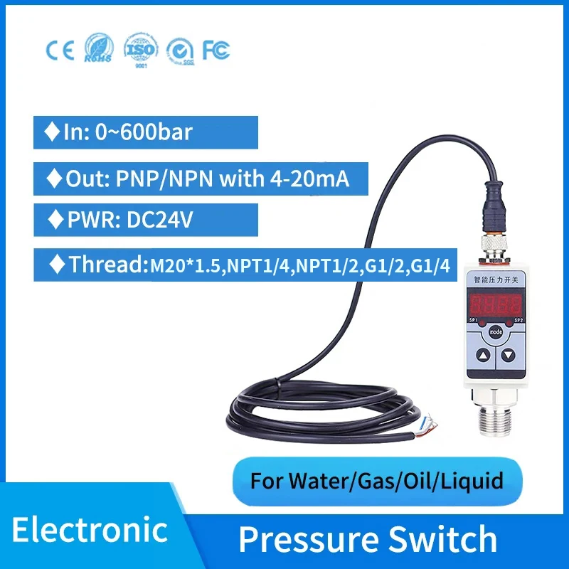 0-60Mpa-4-20ma-Intelligent-Digital-Display-Water-Hydraulic-Pressure ...
