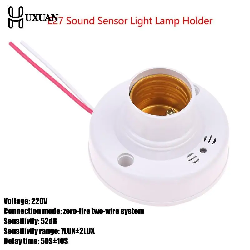 E27 Sound Sensor Light Lamp Holder 220V Stair Smart Auto On Off Light ...