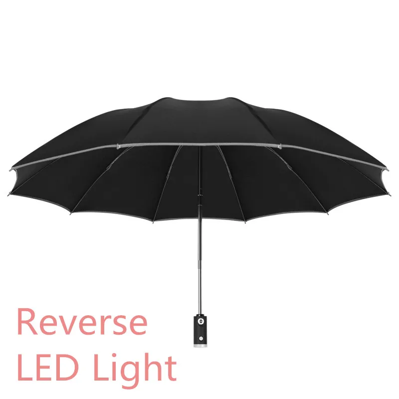 Automatic-UV-With-LED-Flashlight-Reflective-Stripe-Reverse-Umbrellas ...