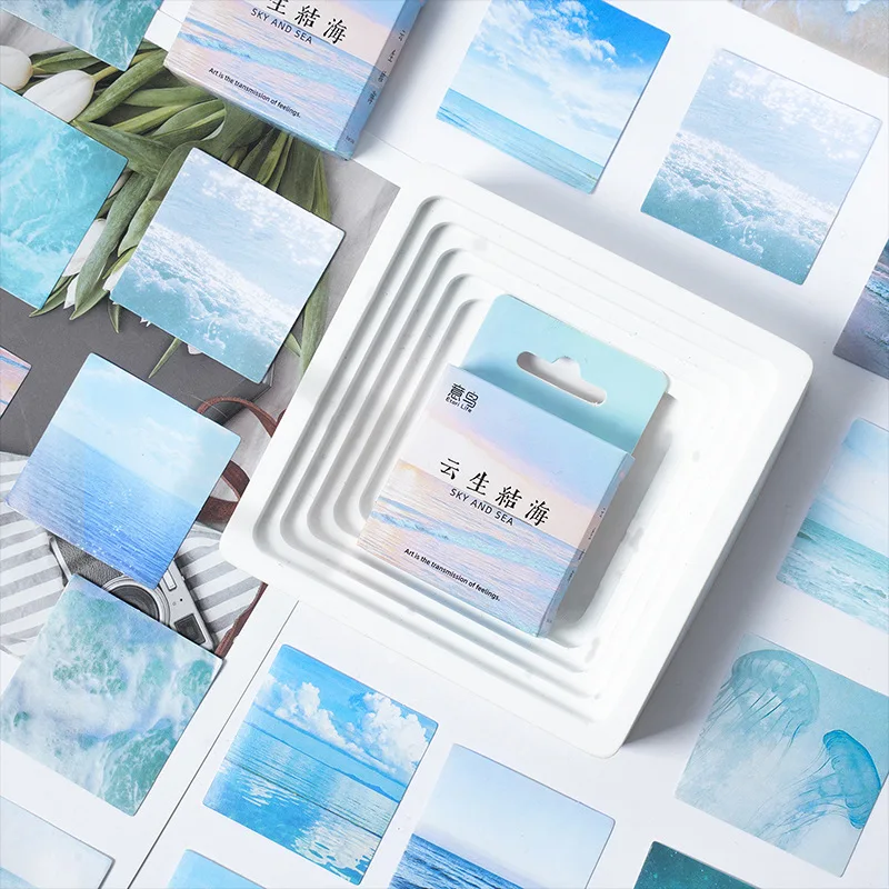 46Pcs-Box-Fresh-Cloud-Sea-Sticky-Sticker-Aesthetic-Children-s ...