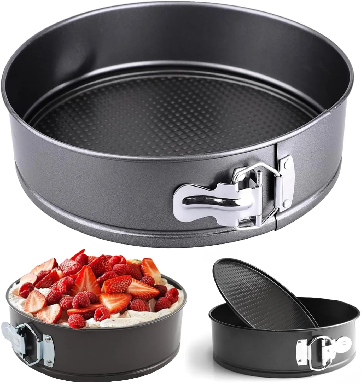 Round Bread Mold Baking Cake Pan with Removable Bottom Buckle Quick ...