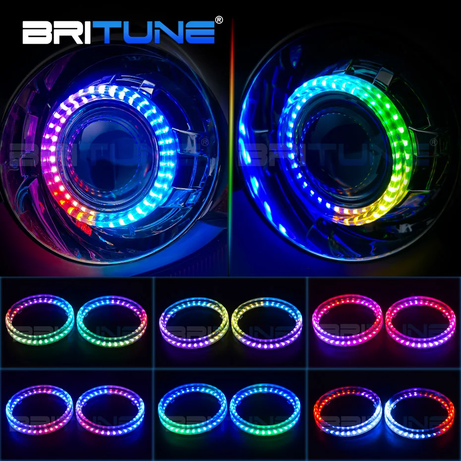 Rgbw Sequential Led Angel Eyes Halo Rings Dynamic Drl 2.5/ 3 Inch ...