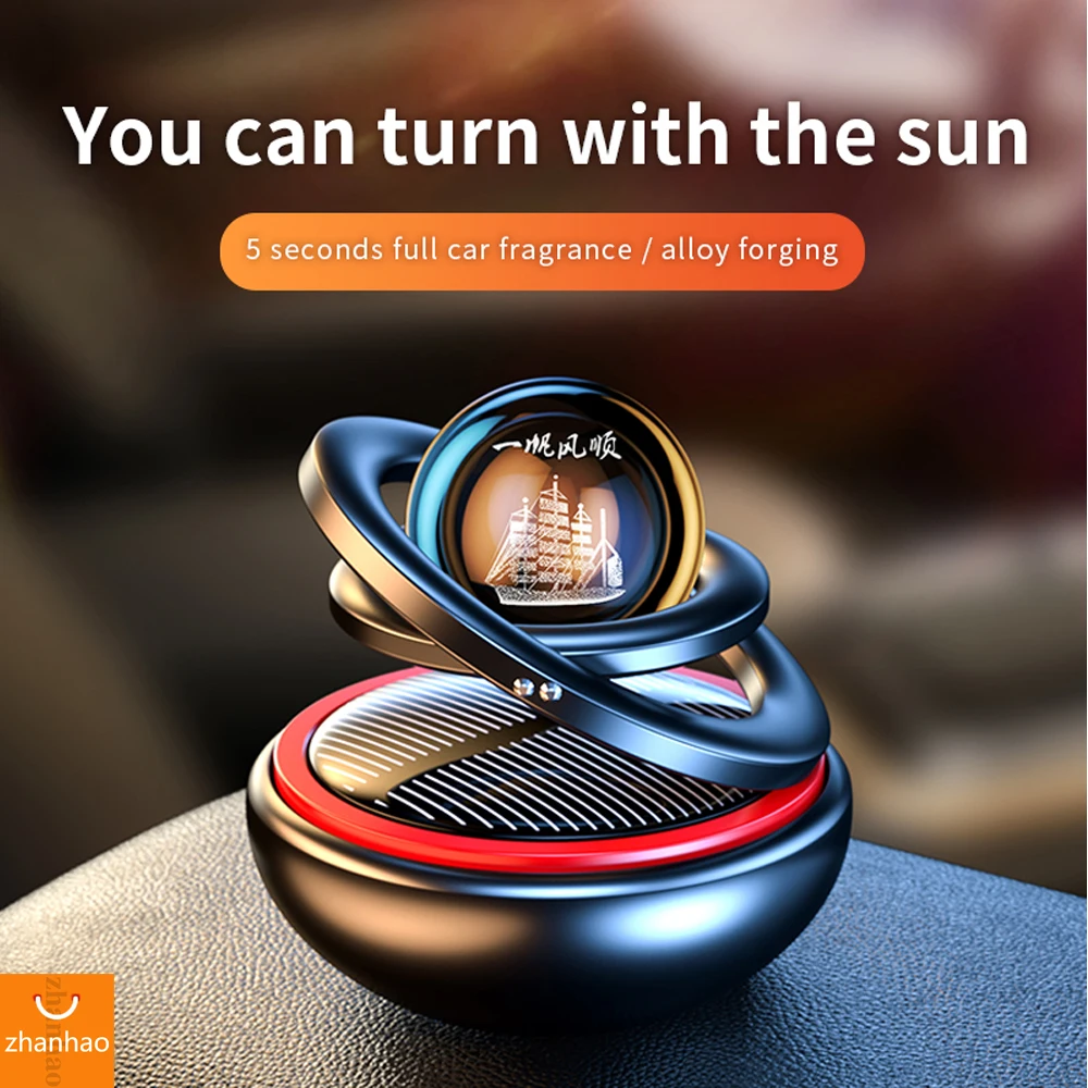 Car-Air-Freshener-Solar-Rotating-Aromatreatment-Decoration-Car-Interior ...