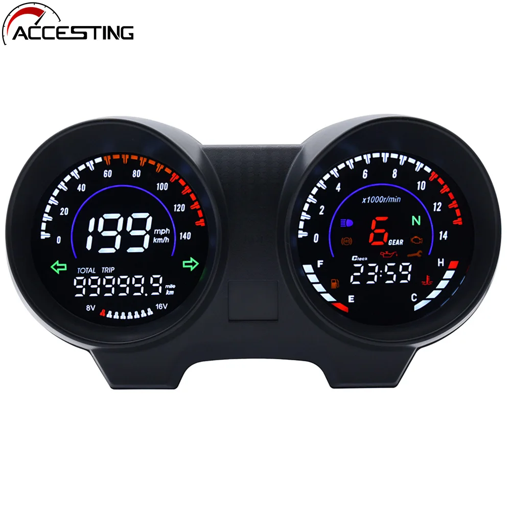 Upgrade Led Digital Dashboard Motorcycle Rpm Meter Speedometer For ...