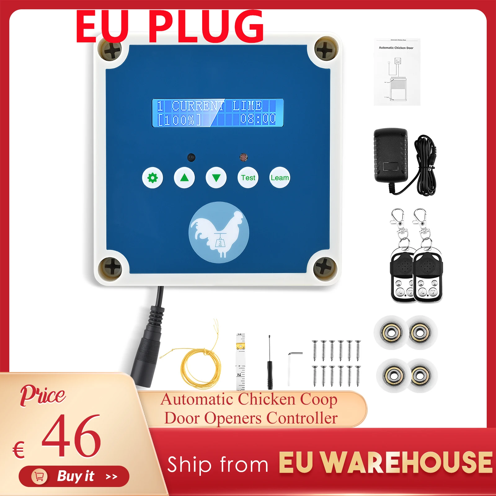 Automatic-Chicken-Coop-Door-Openers-Poultry-Flap-LCD-Timer-Light-Sensor-Remote-control-Battery ...