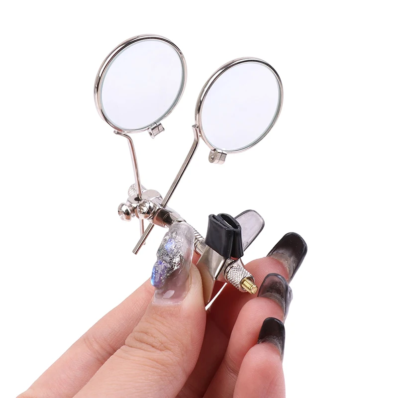5X-Double-Lenses-Magnifying-Glass-Stainless-Steel-Clip-Magnifier ...