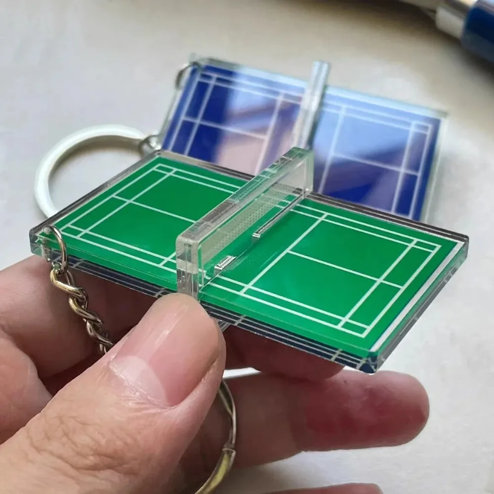 Acrylic-Badminton-Tennis-Keychain-Double-Sided-Mini-3D-Sports-Keyring ...