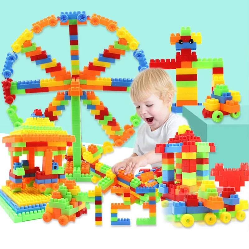 Kids-Building-Blocks-Assembling-Toys-Assembles-Particles-Colorful-Brick ...