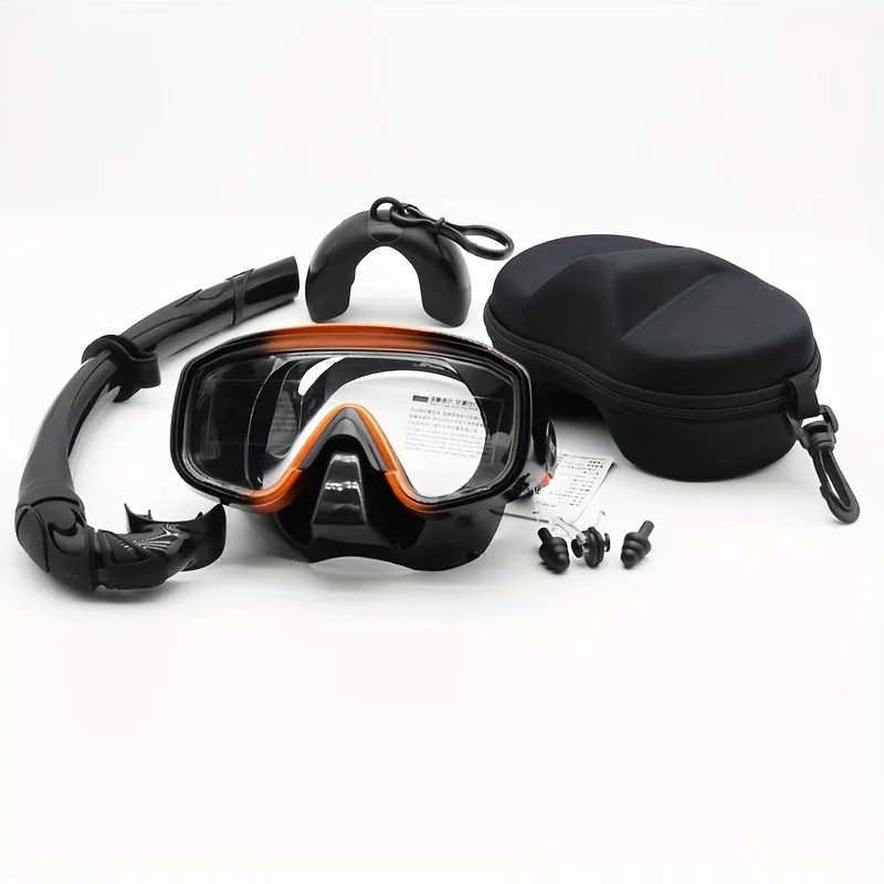 Scuba-diving-goggles-large-frame-tempered-glass-mask-wet-breathing-tube ...
