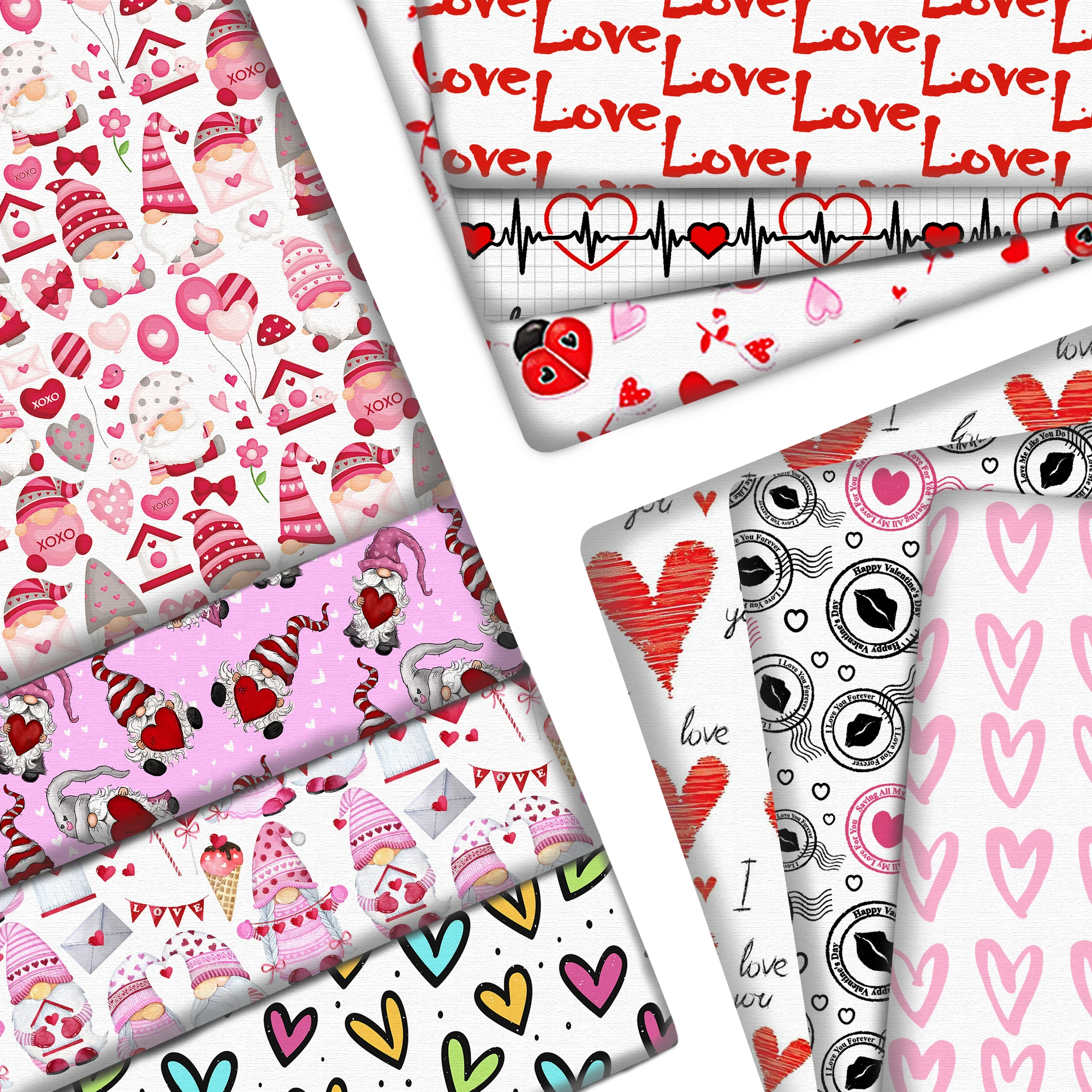 50-145cm-Valentines-Day-Love-Heart-Polyester-Cotton-Pure-Cotton-Fabric ...